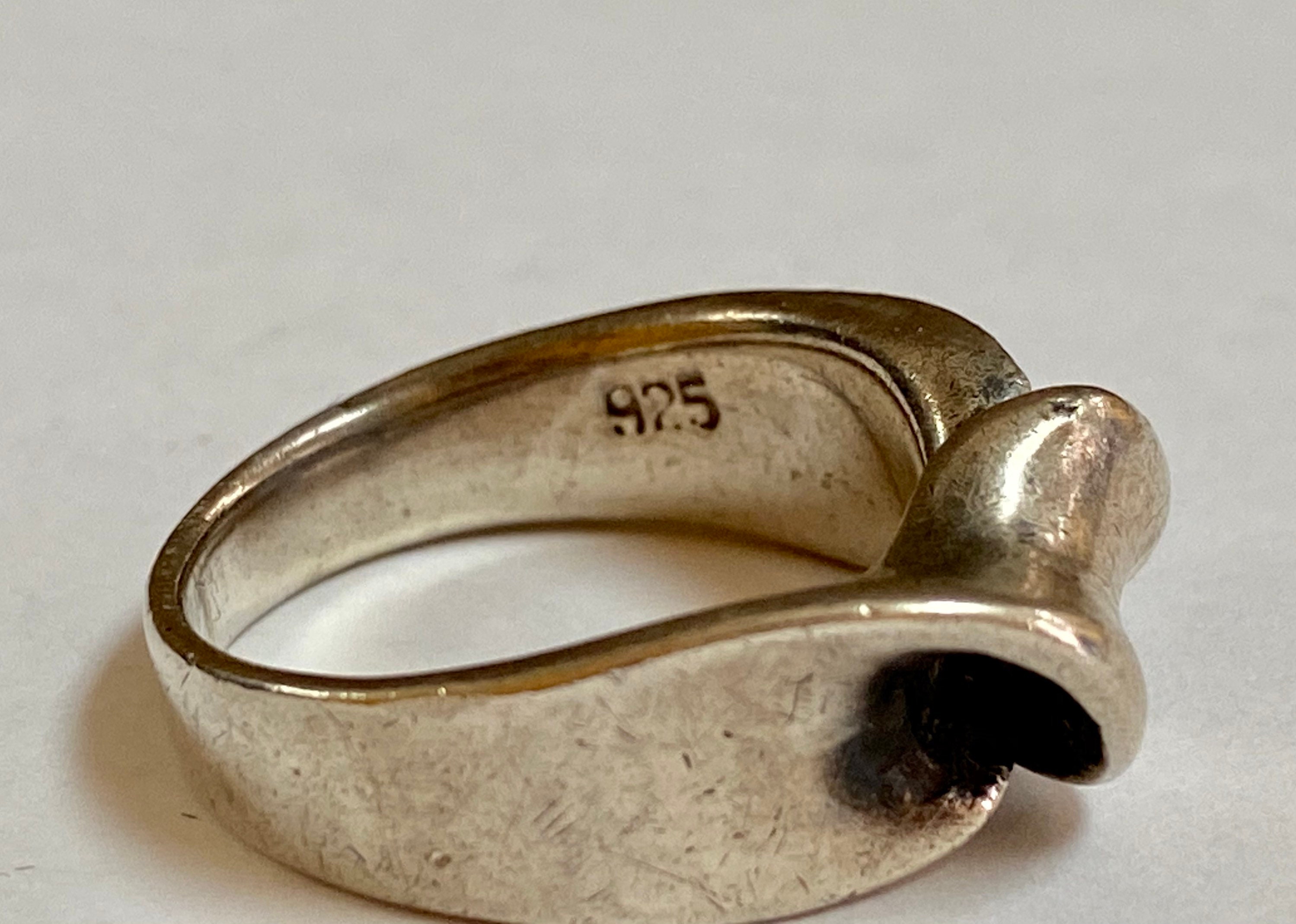 925 Heavy Solid Sterling Silver Ring Size 6 1/2 | Etsy