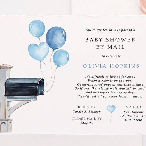 Twinkle Star Baby Shower by Mail Invitation Long Distance - Etsy