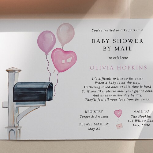 Baby Shower by Mail Template Baby Animals Long Distance - Etsy