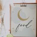 Over the Moon Food Sign, Gold Moon, Blue Clouds, Printable Instant ...