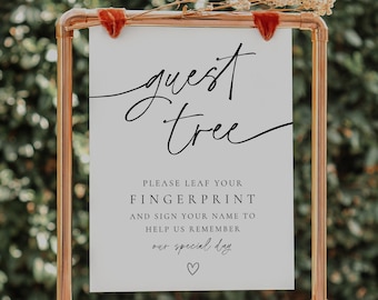 Tree, Finger Print Guest Sign-in, Printable Download - Etsy UK