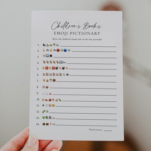 Children's Book Emoji Pictionary Game | Baby Emoji Game | Baby Shower ...