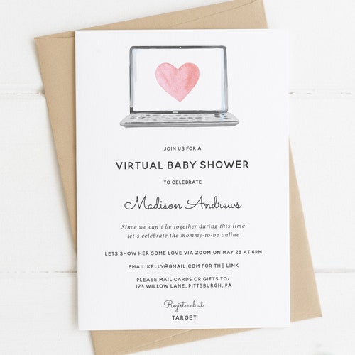 Editable Virtual Baby Shower Invitation Long Distance - Etsy