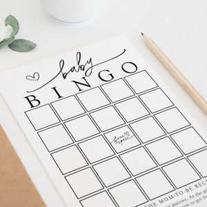 Baby Bingo Game | Baby Shower Bingo | Baby Bingo Printable | Baby Bingo ...