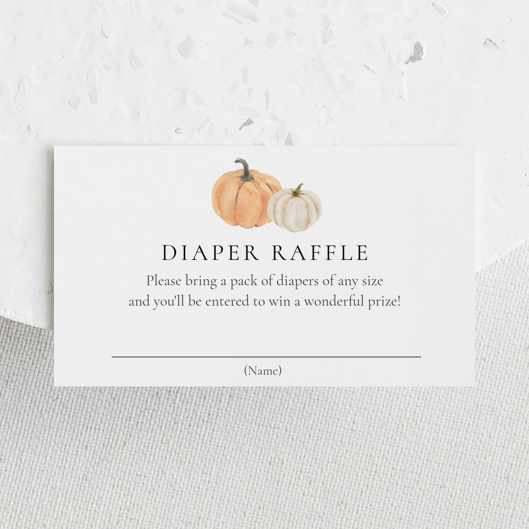 Fall Pumpkin Baby Shower Diaper Raffle Enclosure Card, Autumn Bring a ...