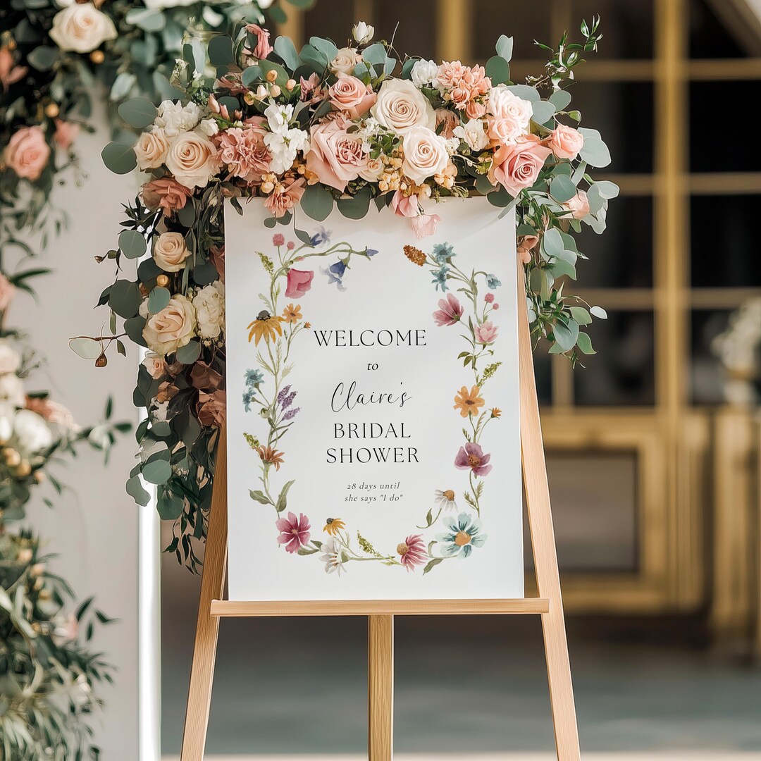 In Bloom Bridal Shower Welcome Sign, Love is in Bloom Editable Sign ...