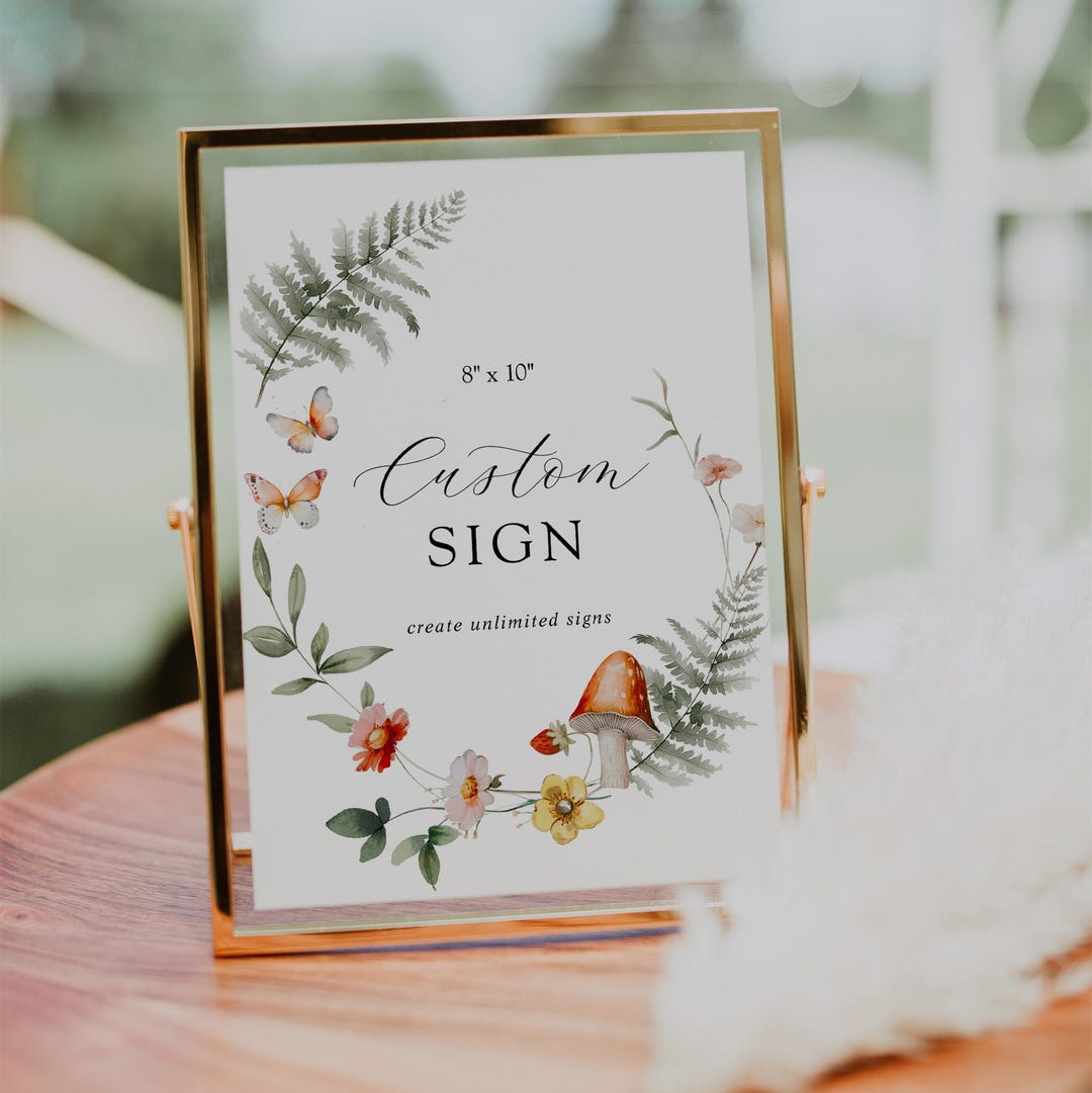 Enchanted Forest Mushroom Custom Sign Template, Create Your Own Custom ...