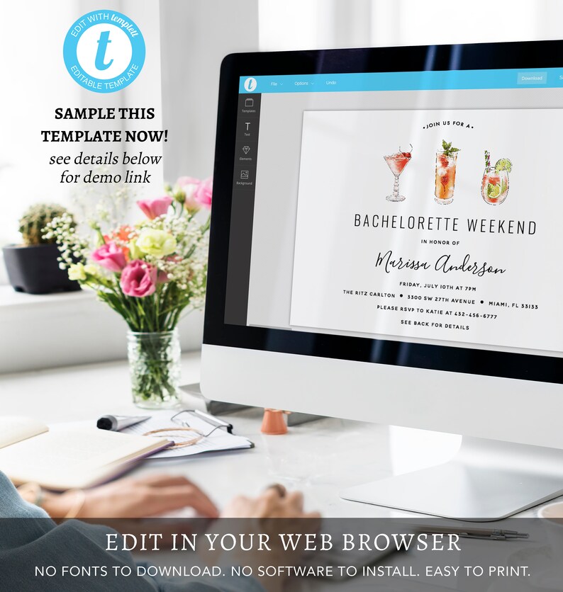 Bachelorette Party Invitation Weekend Itinerary Girly - Etsy