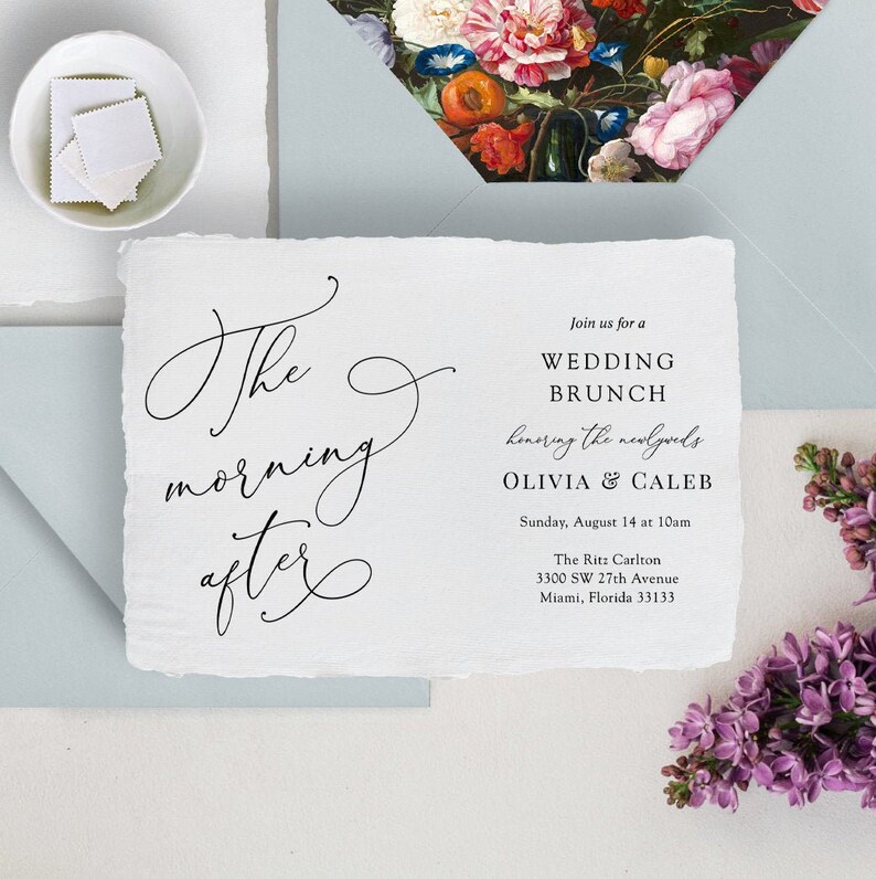 Wedding Brunch Invitation Template Simple and Modern | Etsy