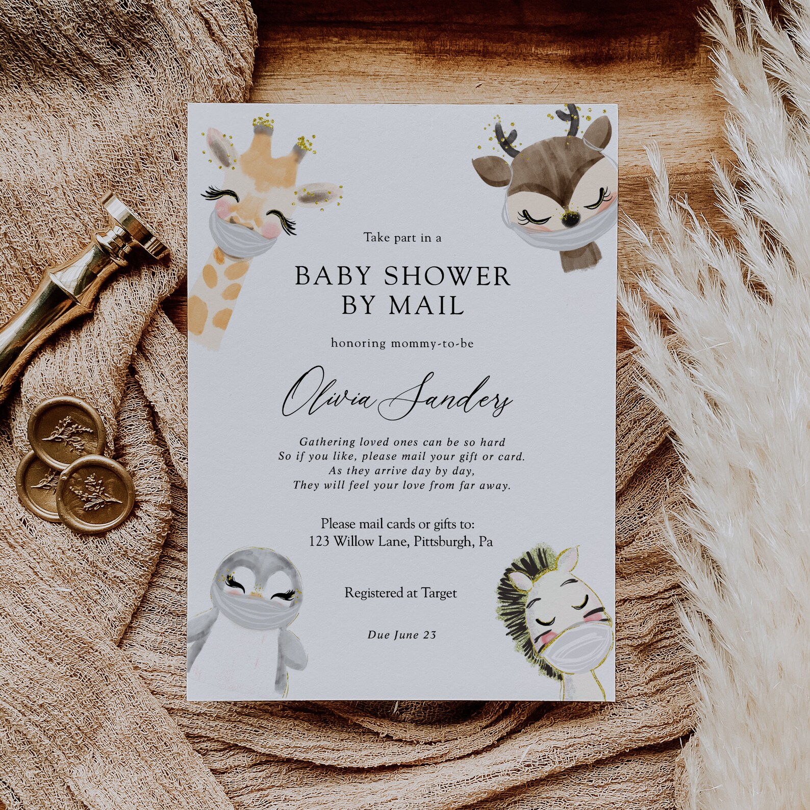 Baby Shower by Mail Invitation Social Distance Shower - Etsy