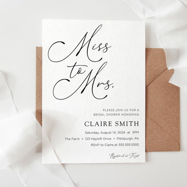 Miss to Mrs Shower Invitation - Etsy