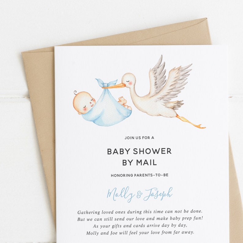 Boy Baby Shower by Mail Invitation Long Distance Shower | Etsy