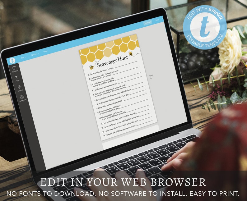 Bee Baby Shower Game Printable Card Riddle Scavenger Hunt - Etsy