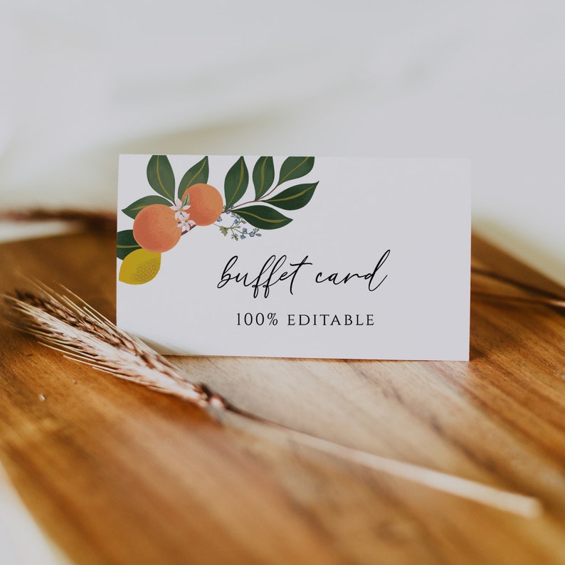 Buffet Card Printable Template Editable Food Tent Card - Etsy