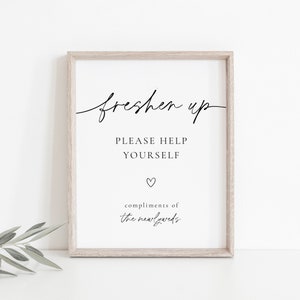 Restroom Sign Template, Wedding Bathroom Basket Sign, Wedding Bathroom ...