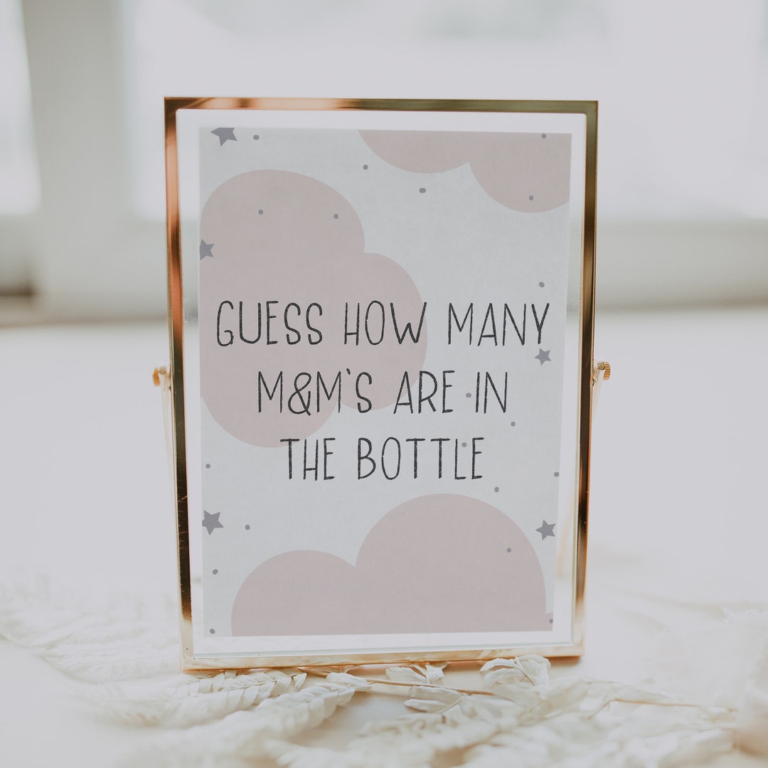 Over the Moon Twinkle Star Guess How Many M&m's, Printable Baby Shower ...