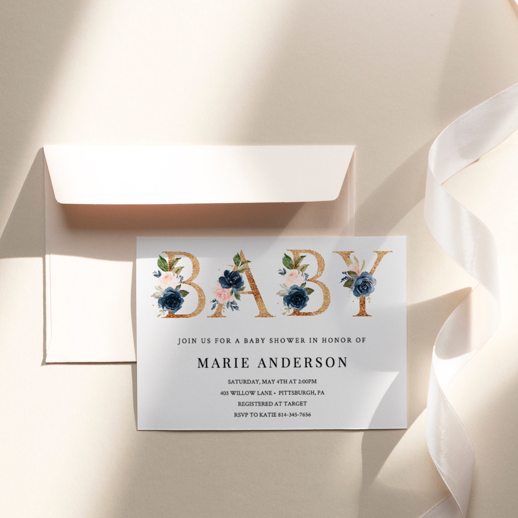 Printable Baby Shower Invitation INSTANT DOWNLOAD 100% | Etsy