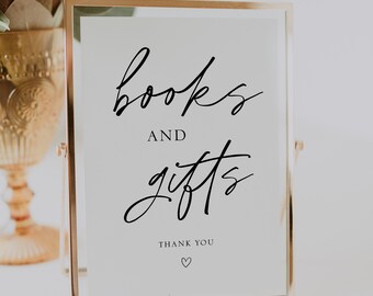 Minimalist Books and Gifts Signs Baby Shower Sign Books Sign Baby Books ...