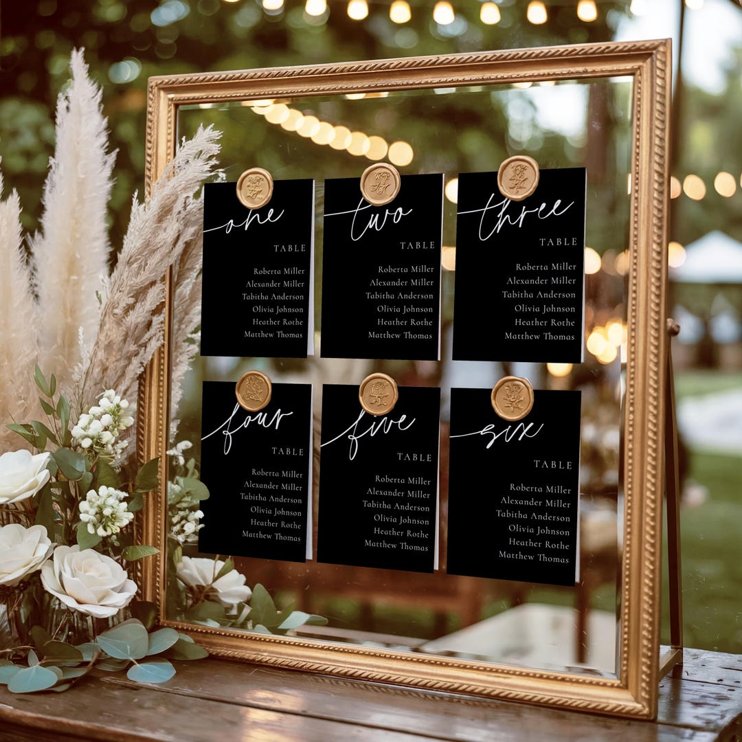 Wedding Seating Chart Cards Template, Wedding Table Chart Cards ...