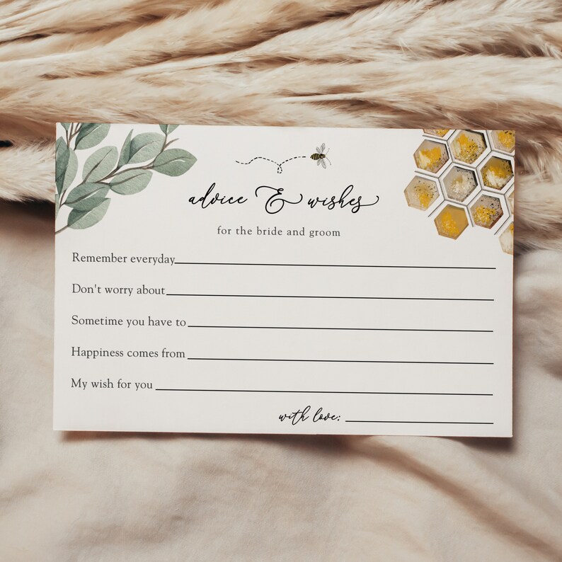 Advice and Wishes for the Bride and Groom Bridal Shower | Etsy