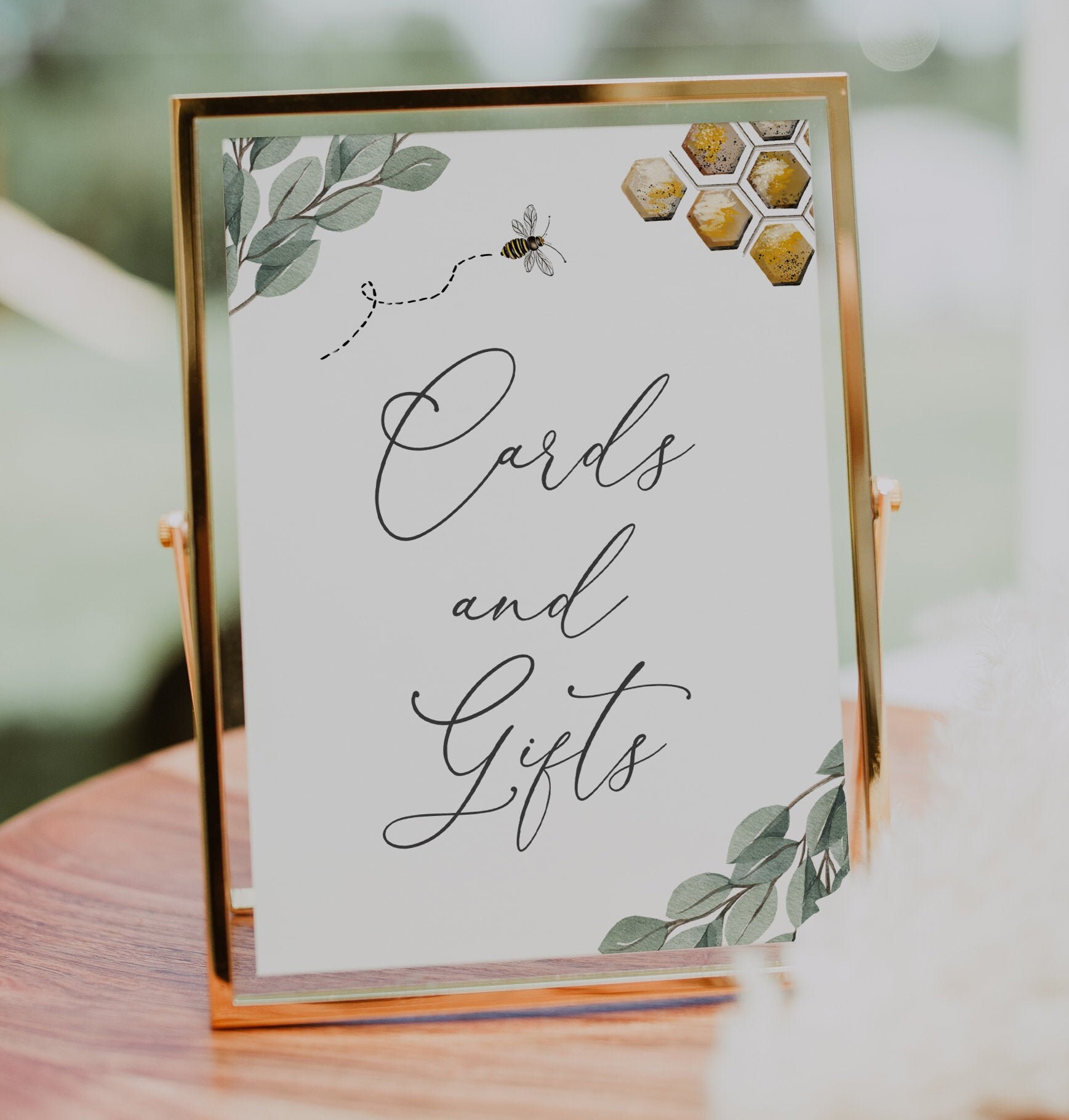 Cards and Gifts Baby Shower Printable Sign Golden Bee and - Etsy