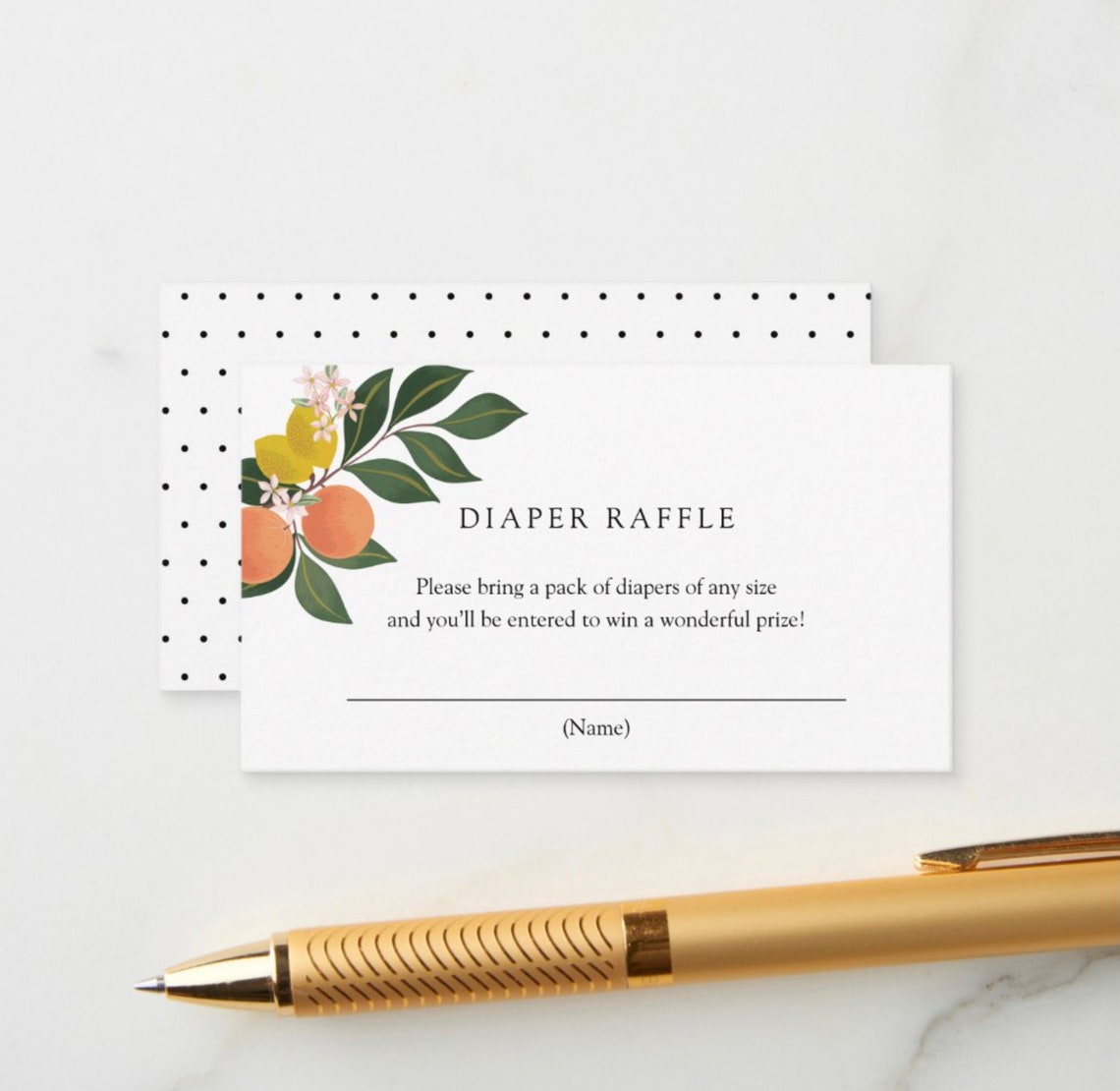 Orange Cutie Diaper Raffle Insert Card Template Baby Shower | Etsy