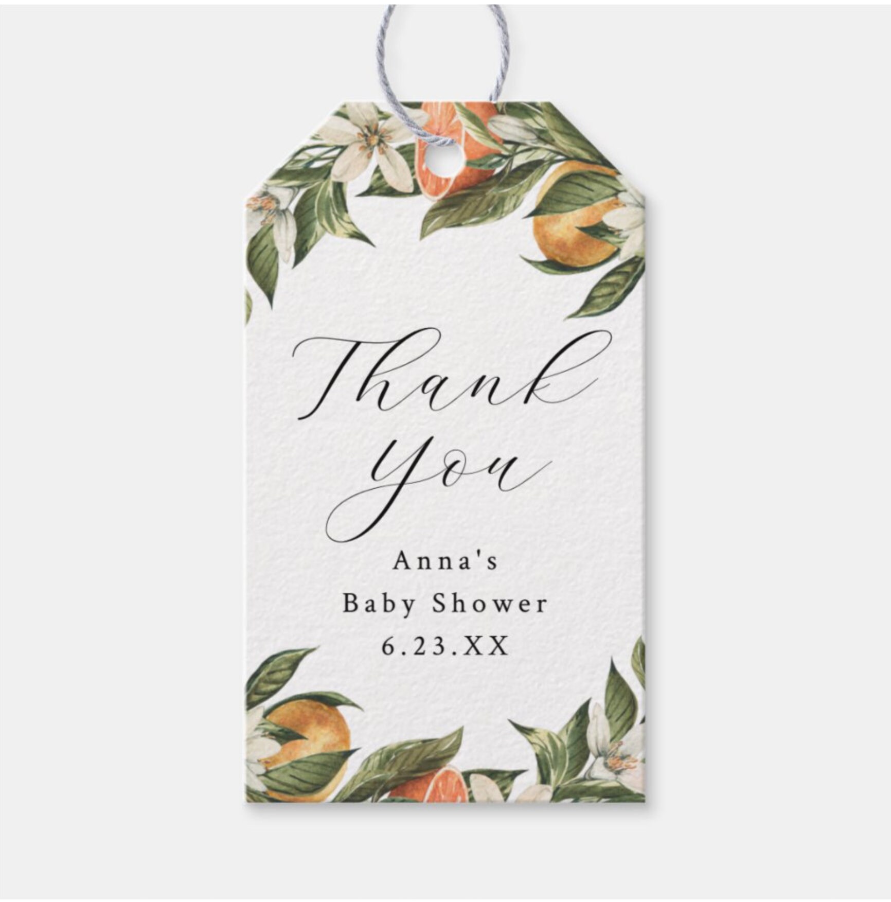Orange Citrus Thank You Favor Tag Gift Tag Little Cutie Baby - Etsy