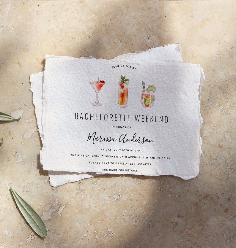 Bachelorette Party Invitation Weekend Itinerary Girly - Etsy