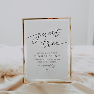 Guest Tree Fingerprint Sign, Wedding Thumbprint Guestbook Sign, Baby ...