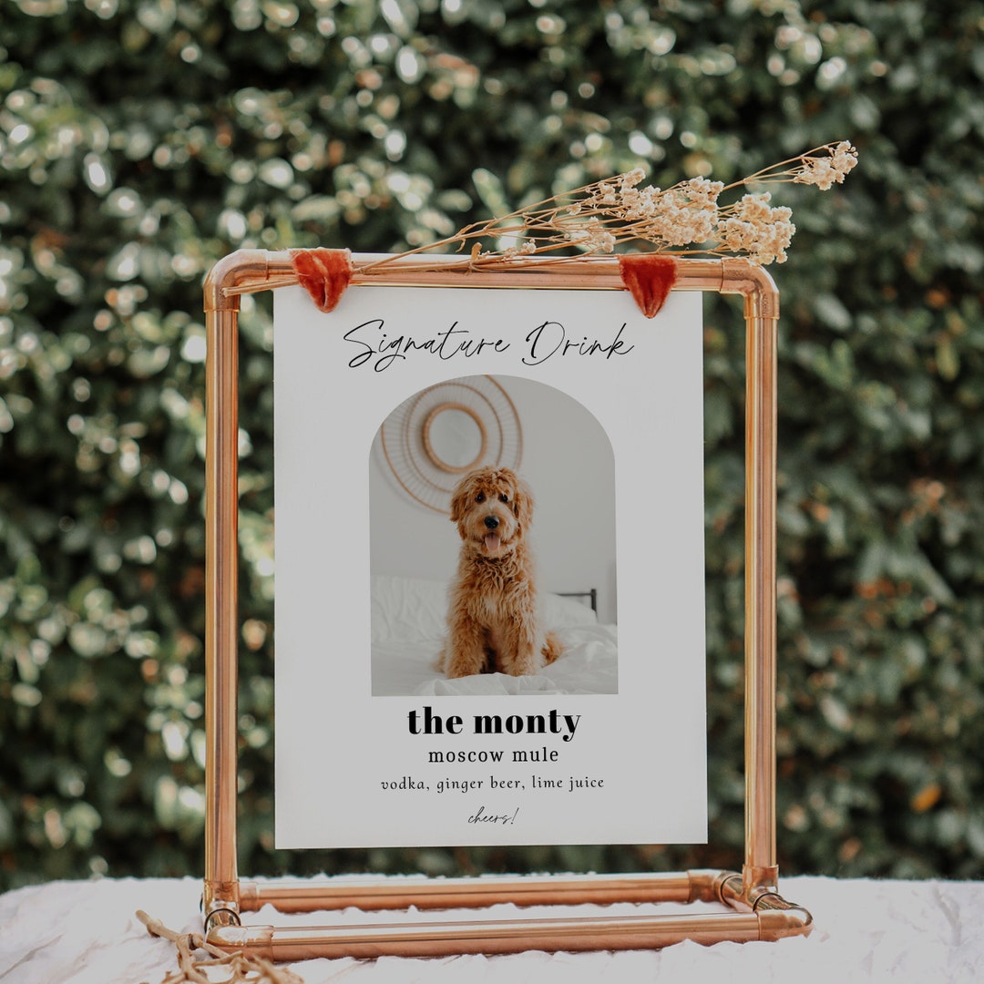 Dog Signature Drinks Sign Template, Pet Signature Cocktails Sign ...