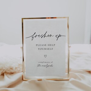 Restroom Sign Template, Wedding Bathroom Basket Sign, Wedding Bathroom ...