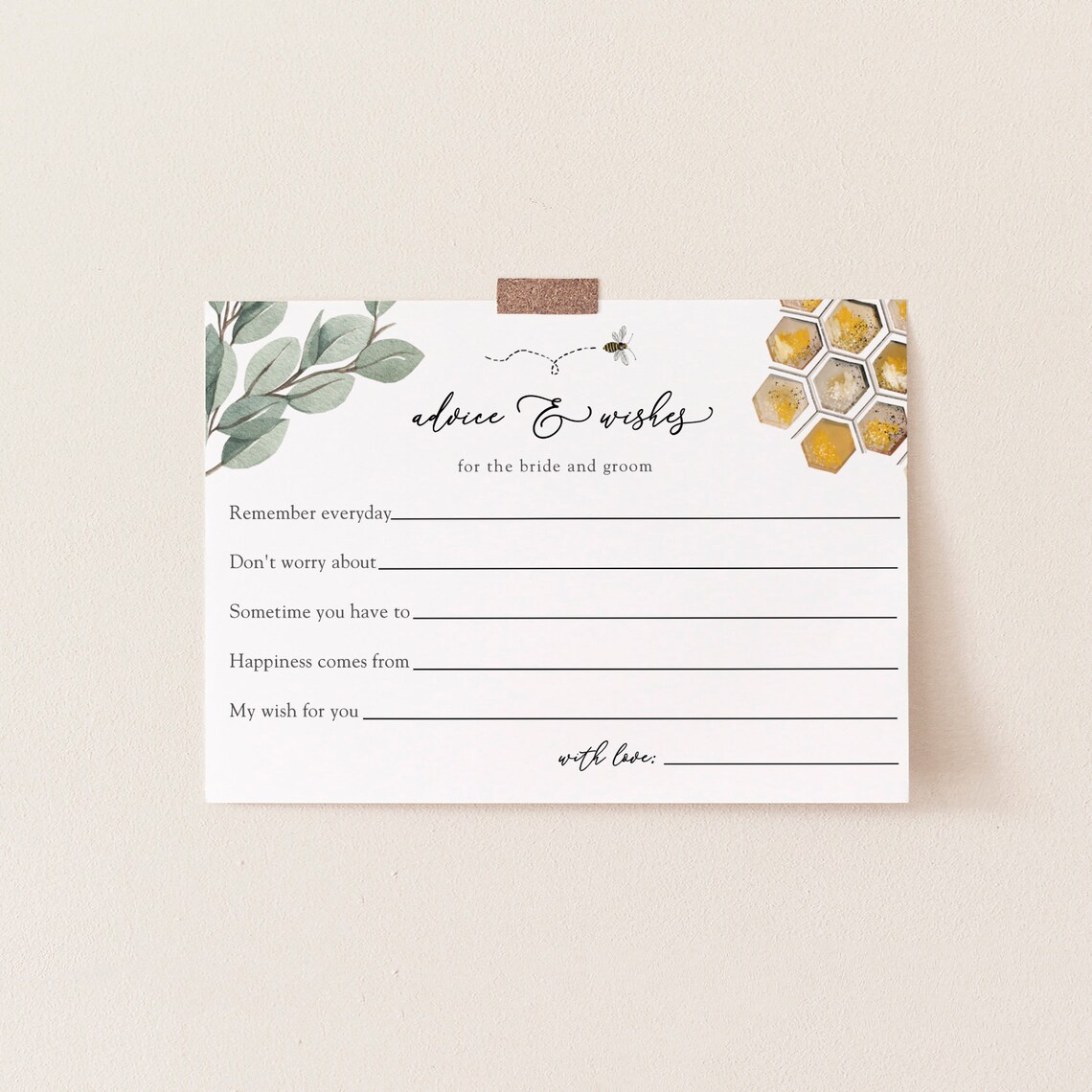 Advice and Wishes for the Bride and Groom Bridal Shower | Etsy