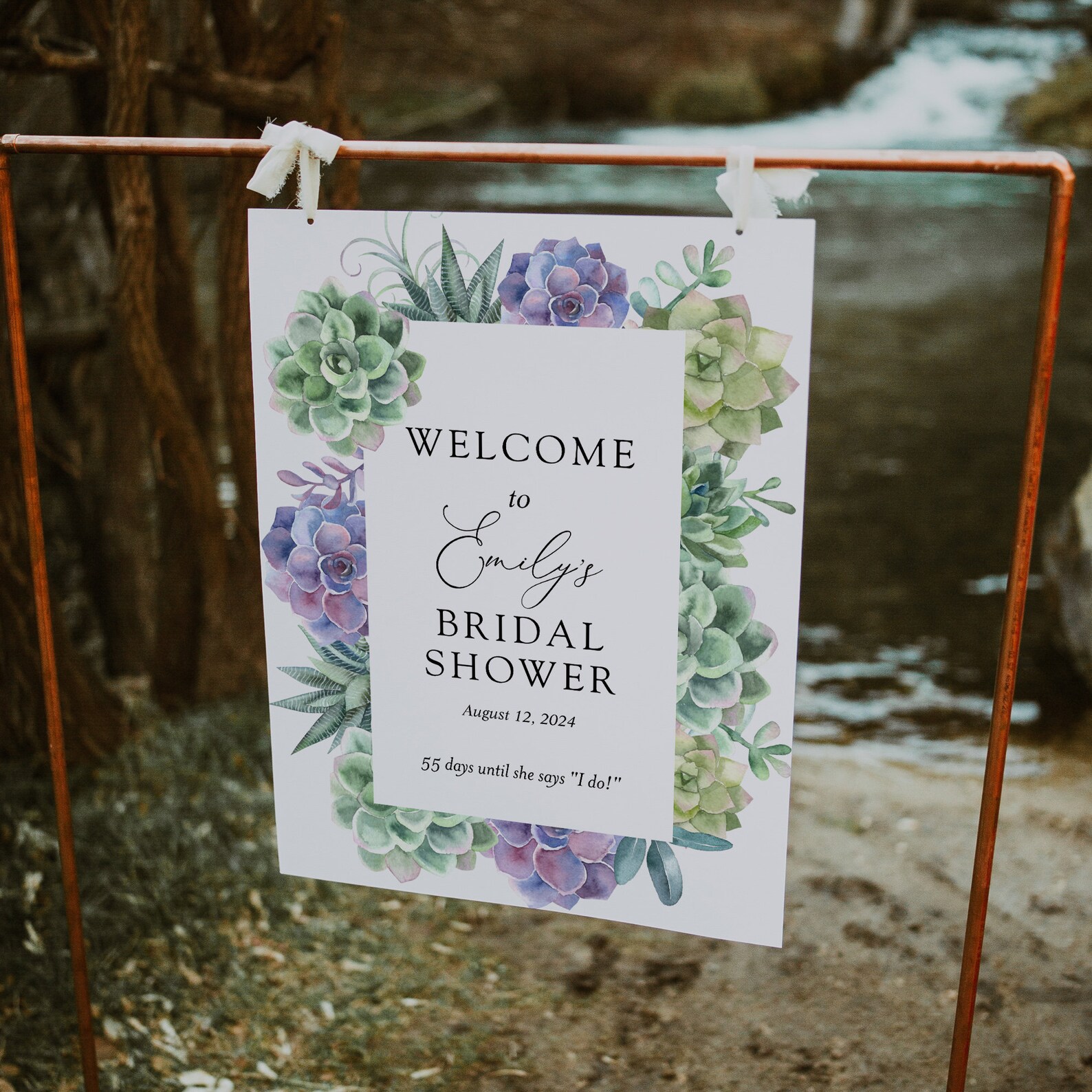 Succulent Welcome Sign Bridal or Baby Shower Printable | Etsy