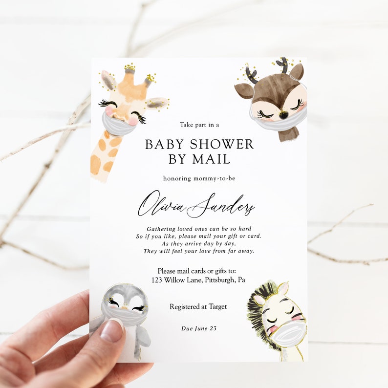 Baby Shower by Mail Invitation Social Distance Shower - Etsy