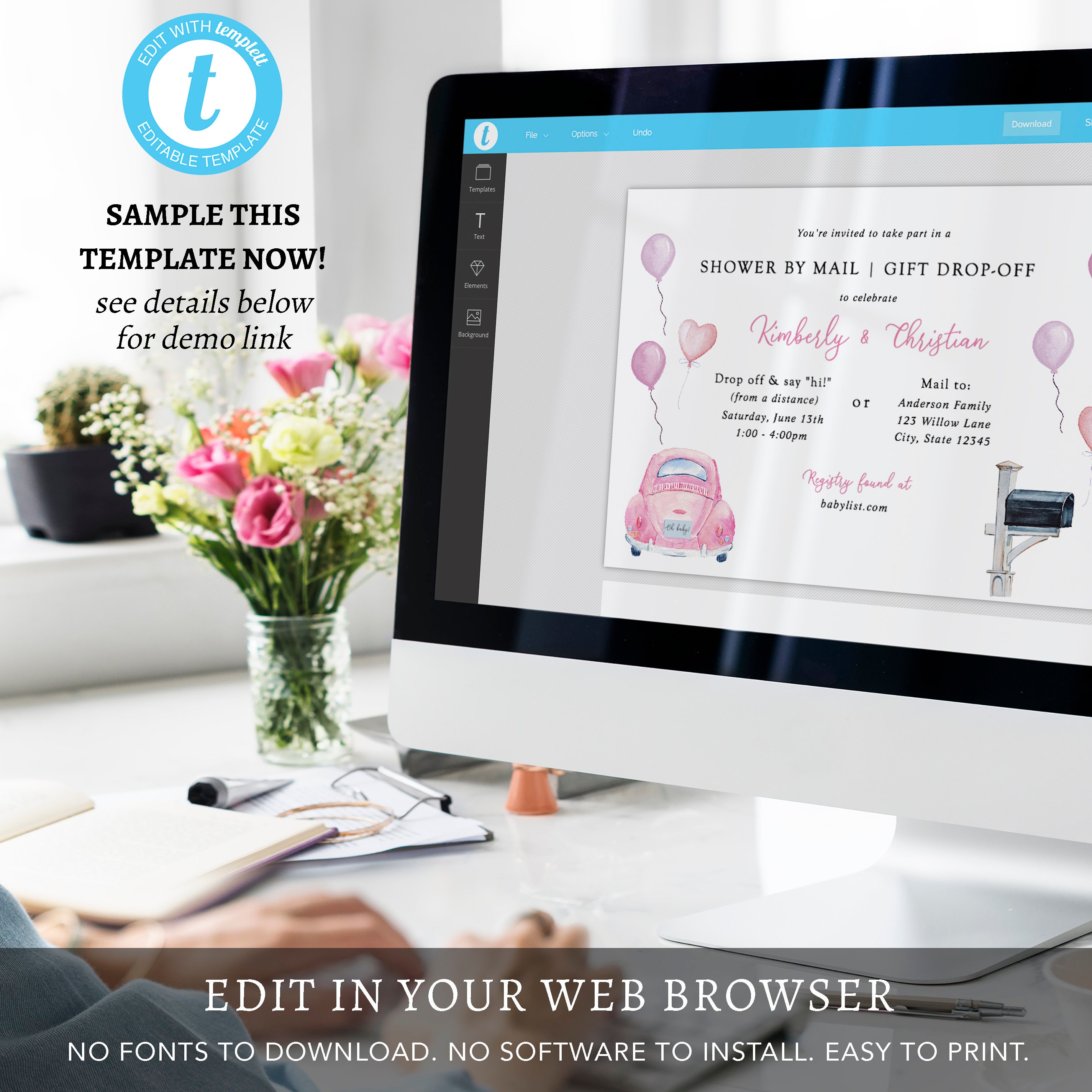 Baby Shower by Mail and Drive by Gift Drop off Invitation | Etsy