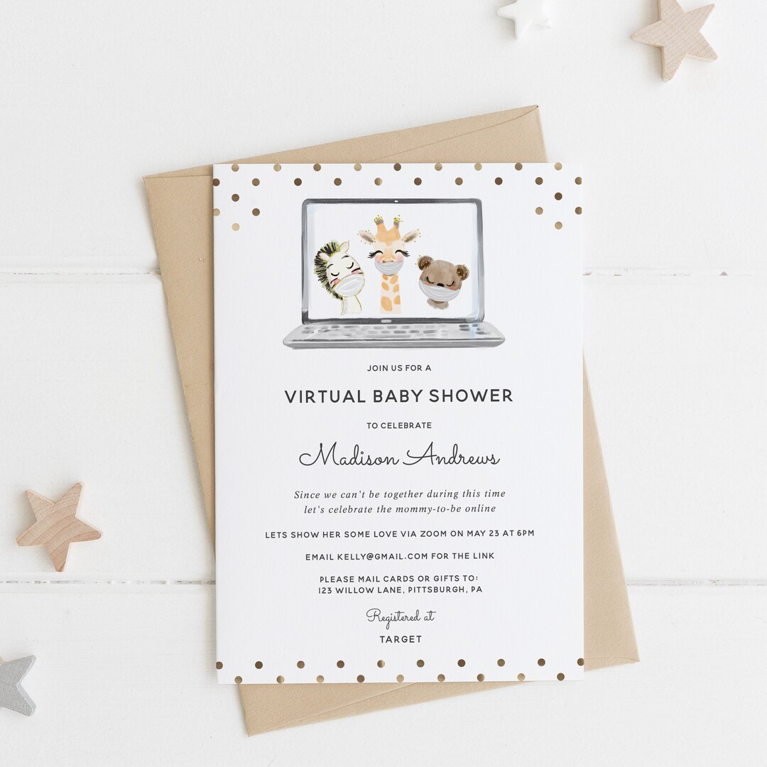 Virtual Baby Shower Printable Invitation and Evite Text - Etsy