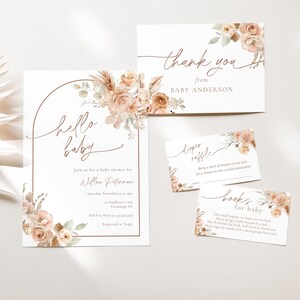 Editable Pampas Grass Baby Shower Invitation, Bohemian Baby Shower ...