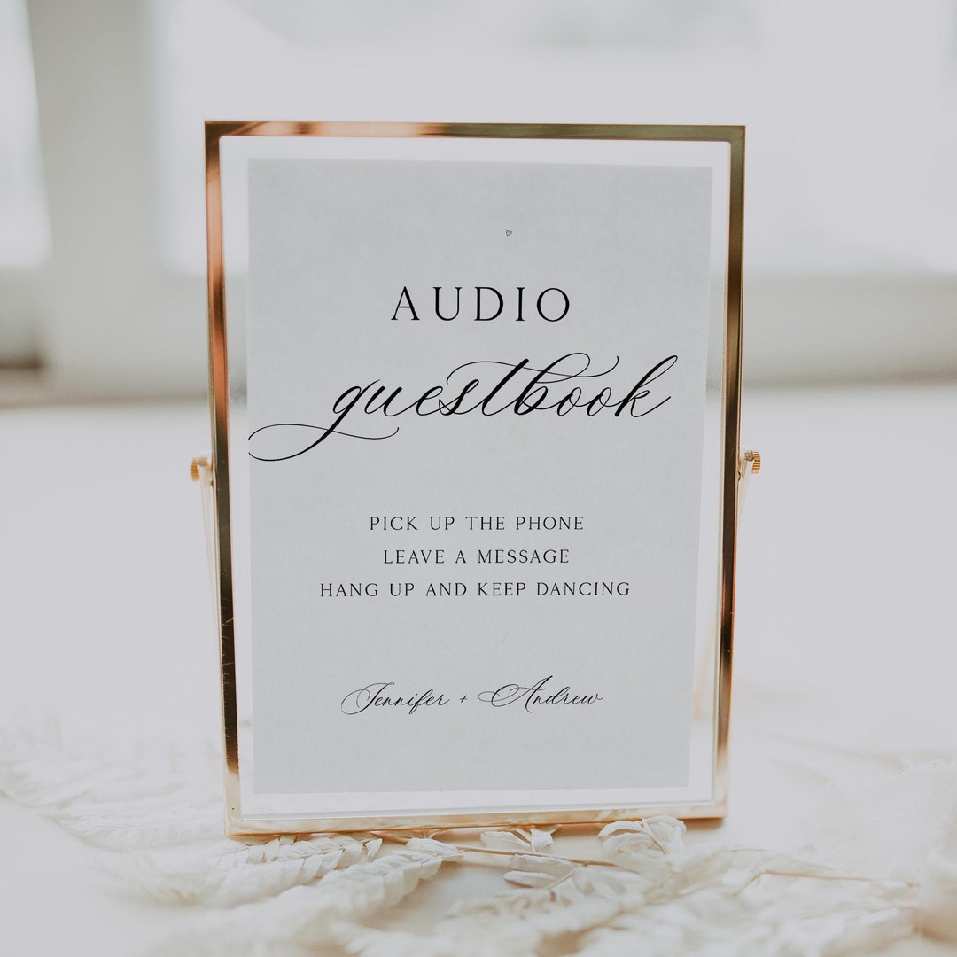 Elegant Audio Guestbook Sign: Minimalist Wedding Template (digital ...