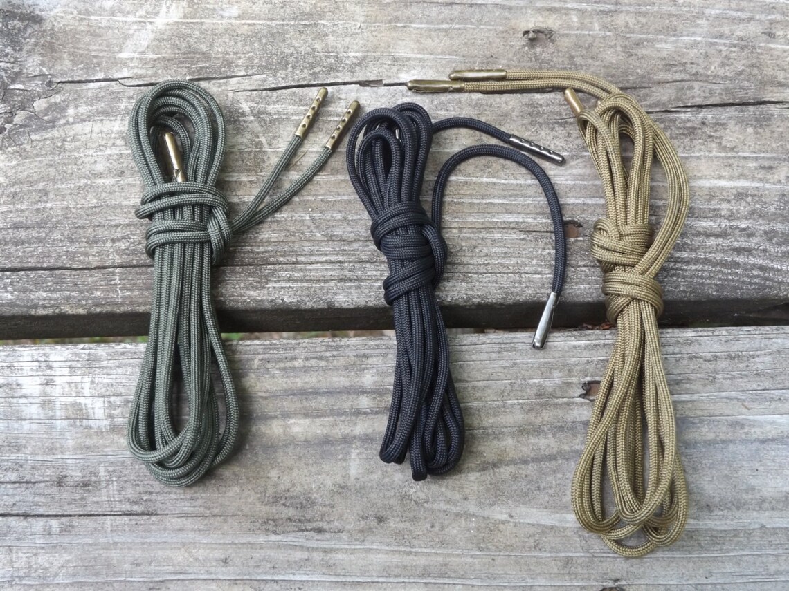 Dark Brown Boot Laces 4mm 550 Paracord *guaranteed for Life* Steel Tip ...