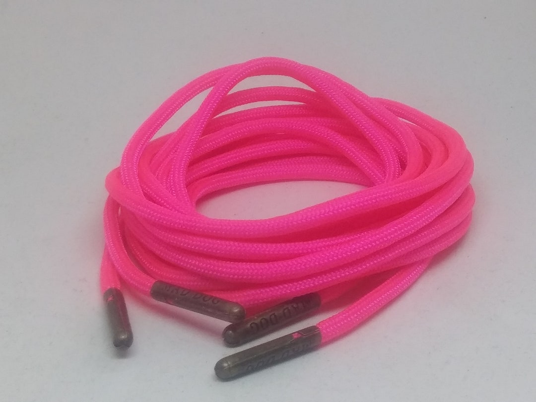Neon Pink Boot Laces 3mm Paracord *guaranteed for Life* Steel Tip ...