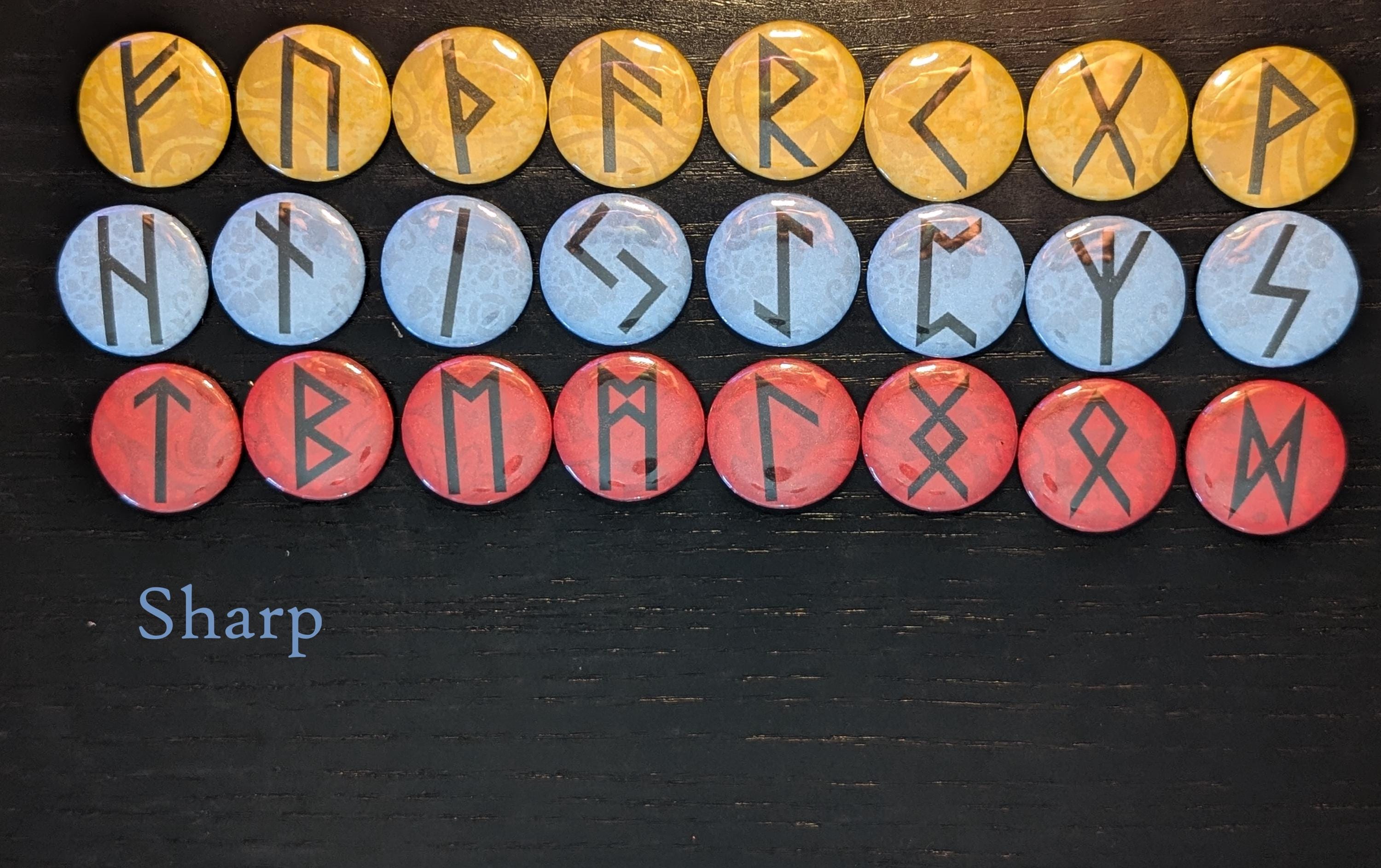 Modern Runes | 1" Round Elder Futhark Runes Buttons/pinbacks, Magnets ...
