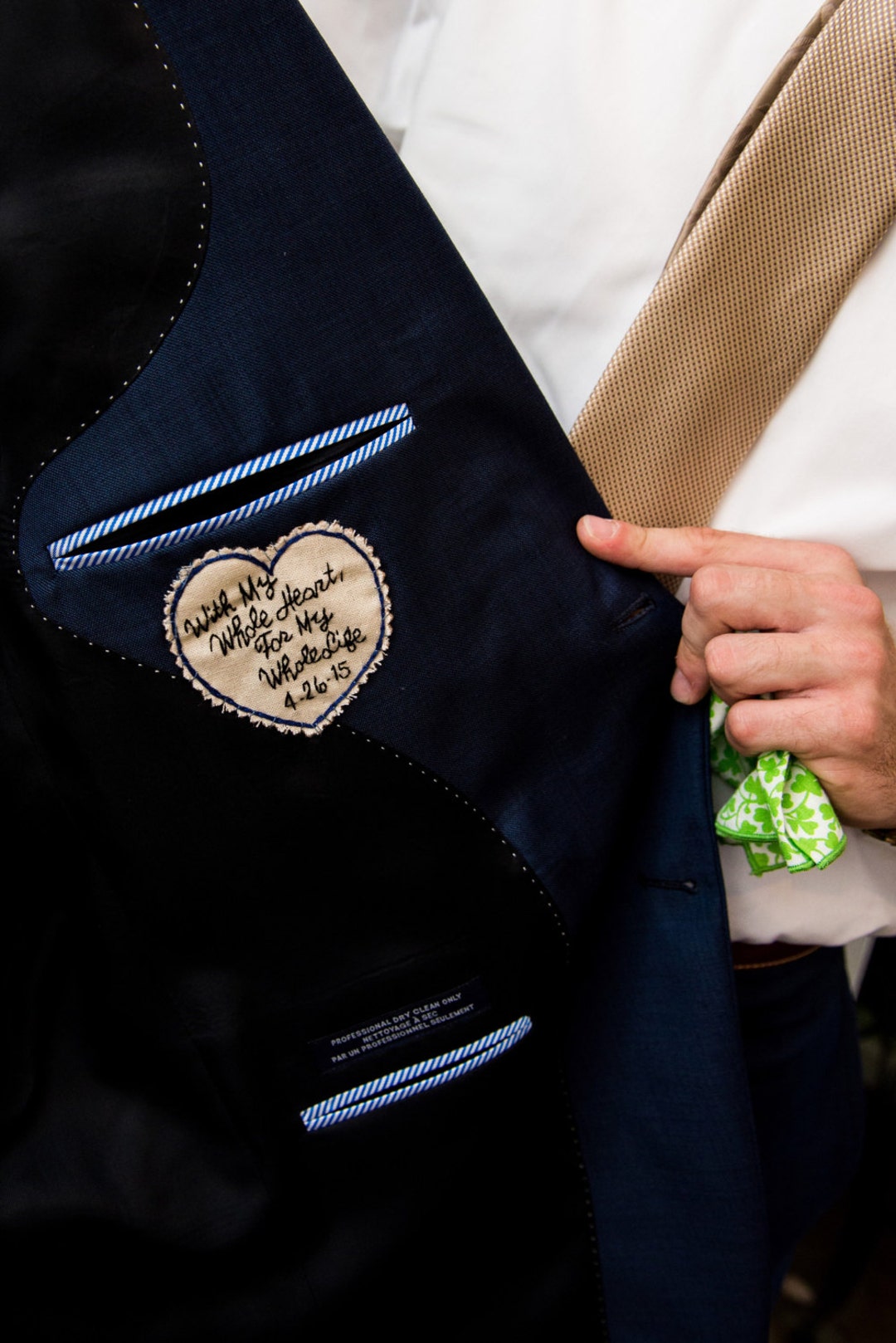 Groom Gift From Bride. Hand Embroidered Tie Patch. Groom Gift. Tie ...
