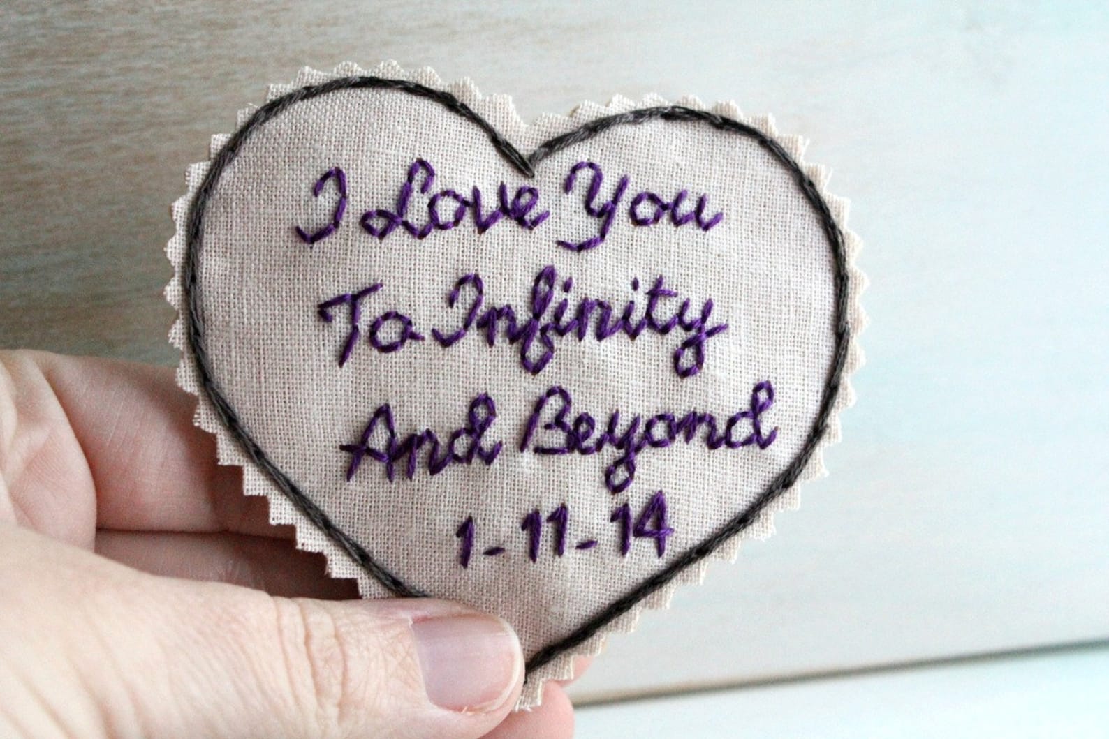 Hand Embroidered Tie Patch. Hand Embroidered Love Note for - Etsy