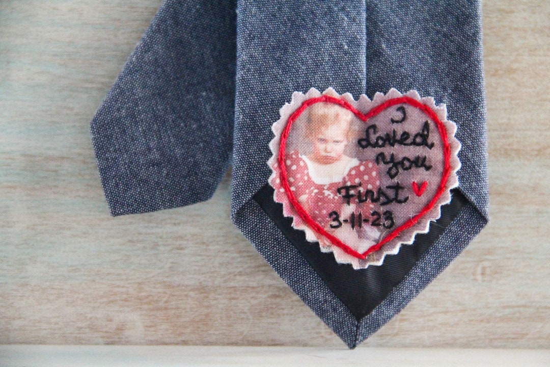 Custom Father of the Bride Tie Patch: Hand-stitched Photo Portrait - Etsy