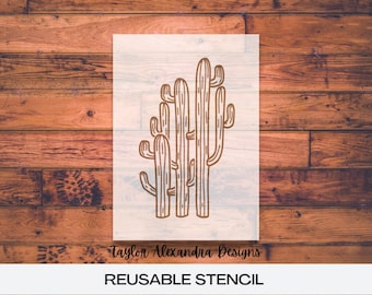 Cactus Stencil Reusable Cactus Stencil Art Stencil DIY Craft Stencil ...