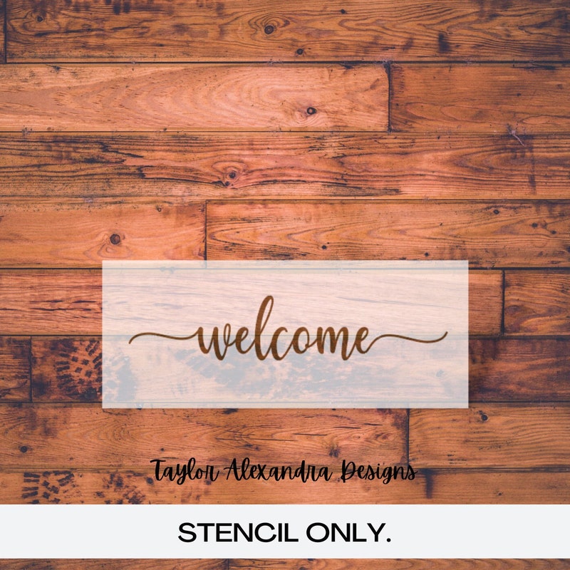 Welcome Stencil - Etsy