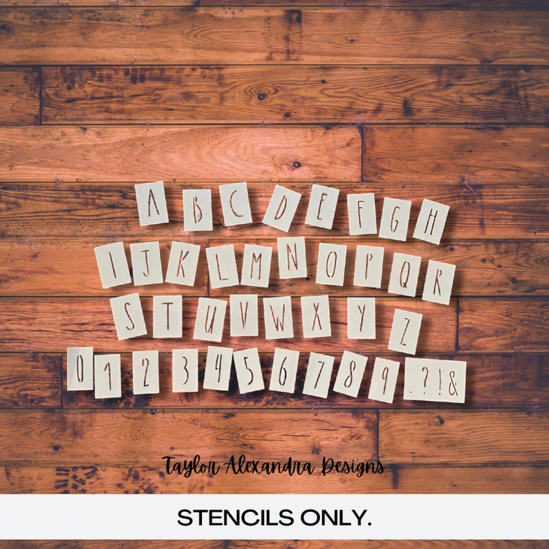 3 INCH Farmhouse Alphabet Numbers and Symbols Stencil - Etsy
