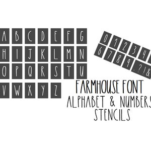 3 INCH - Farmhouse Alphabet, Numbers, and Symbols Stencil - ABC ...