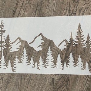 Mountain Range Stencil | Trees Landscape | Scenery | Reusable Stencil - Etsy