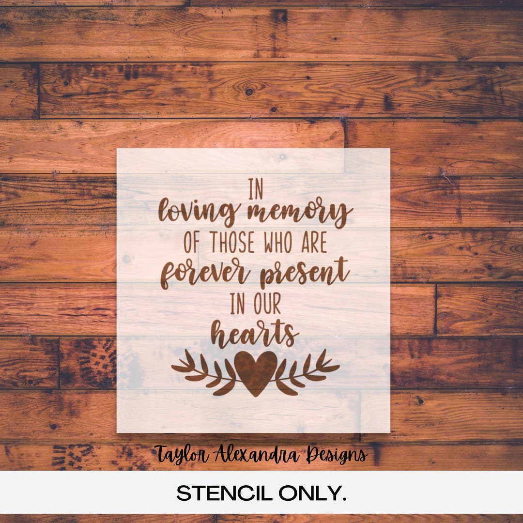Wedding in Loving Memory Sign Stencil | Reusable Stencil - Etsy
